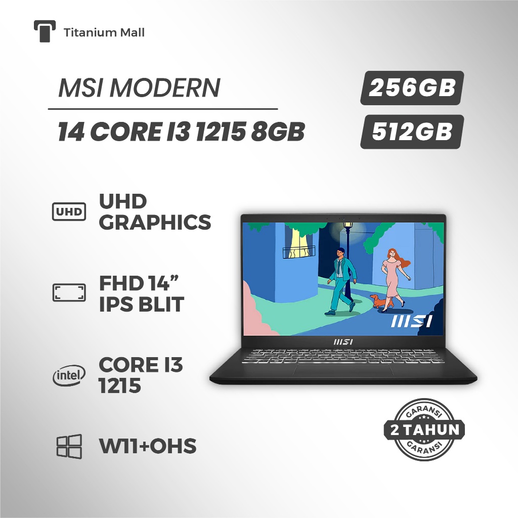 Jual Laptop MSI Modern 14 Intel Core I3 1215 8GB RAM 256GB SSD Windows ...