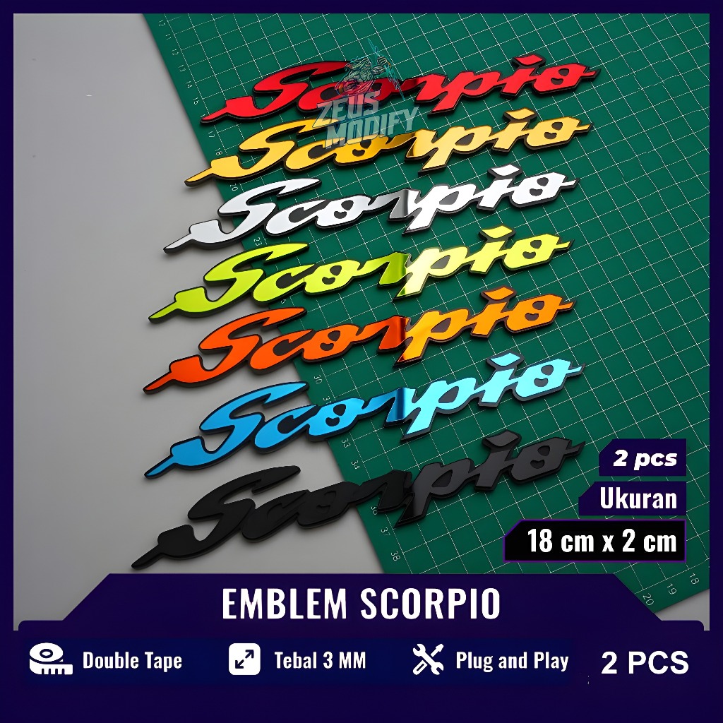 Jual 2PCS EMBLEM SCORPIO LOGO SCORPIO TIMBUL BUKAN STICKER ATAU STIKER ...