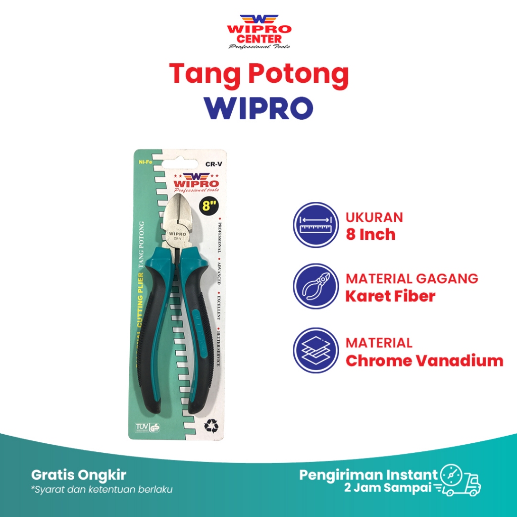 Jual WIPRO Tang Potong Wipro 8" Diagonal Cutting Plier Wipro | Shopee ...