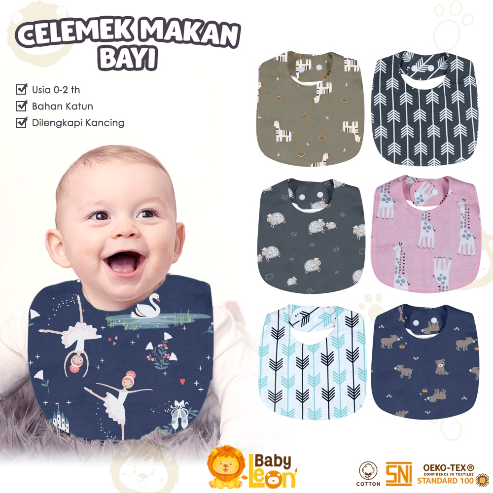 Jual BABY LEON Slaber Bayi Slaber Makan Bayi Slaber Kain Clemek Apron ...