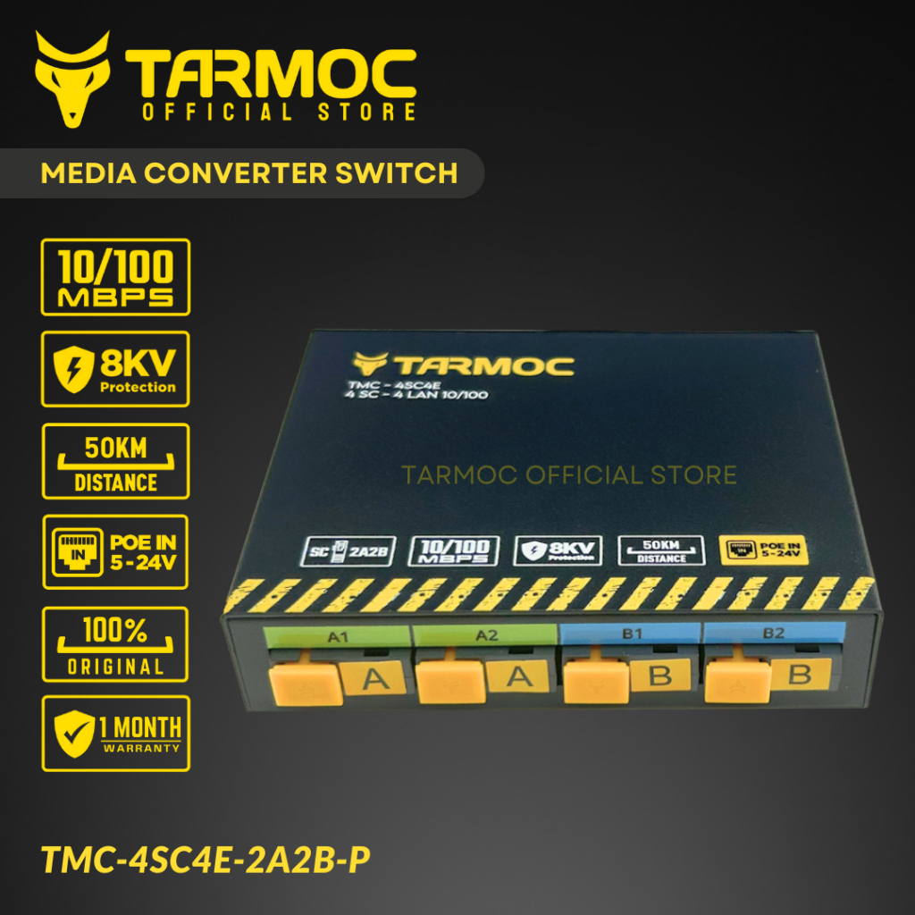 Jual Tarmoc TMC-4SC4E-2A2B-P | Media Converter Switch 4 FO 4 LAN 10 ...