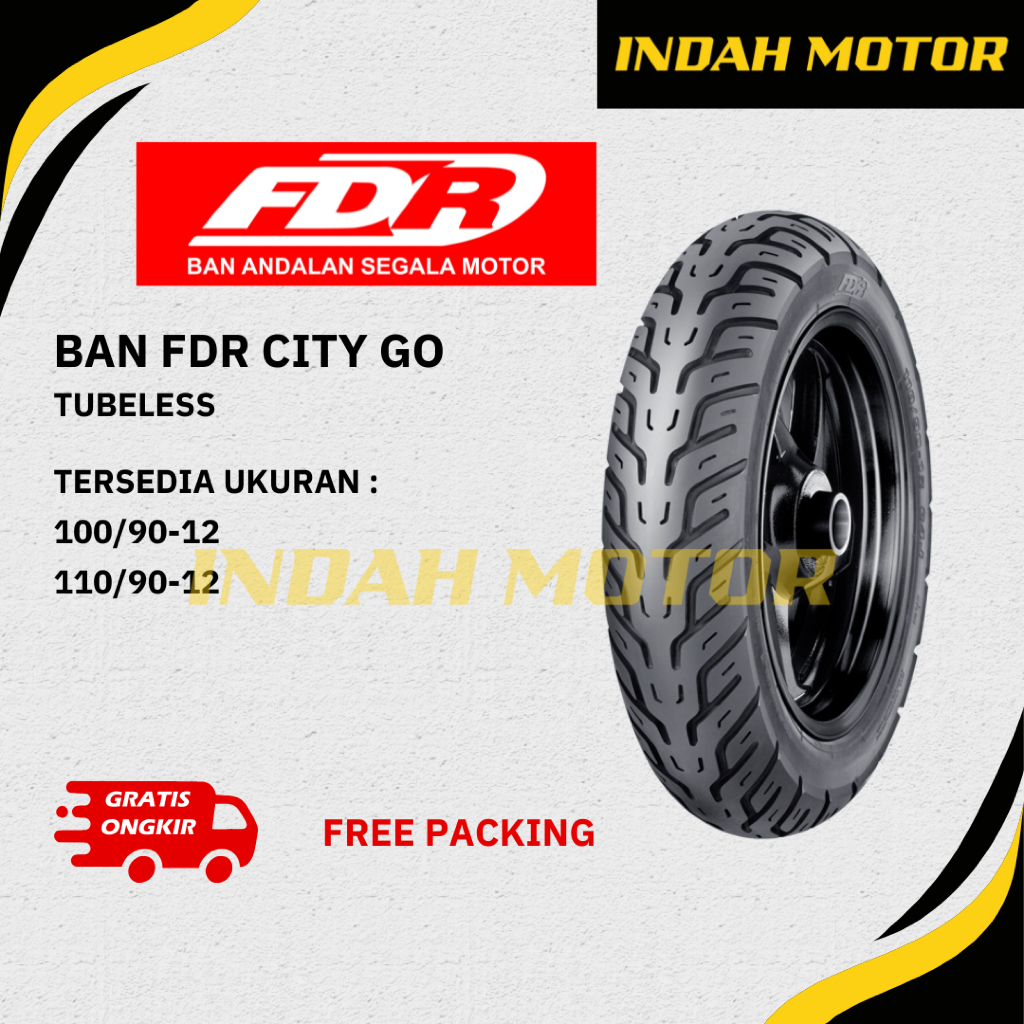 Jual Ban FDR CITY GO | Tubeless | Ring 12 | 100/90-12 | 110/90-12 | Ban ...
