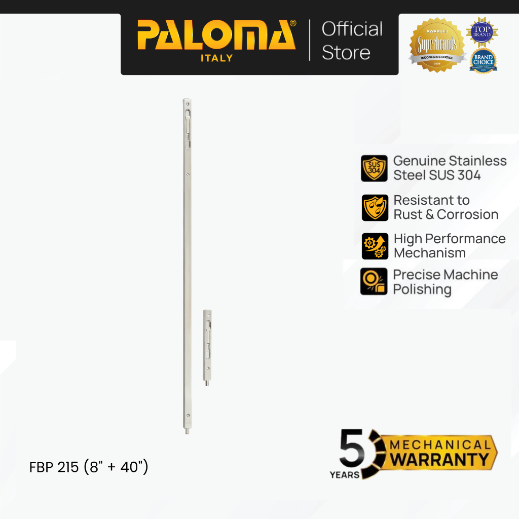 Jual PALOMA FBP 215 Flush Bolt Grendel Gerendel Tanam Slot Pintu Door 8 ...