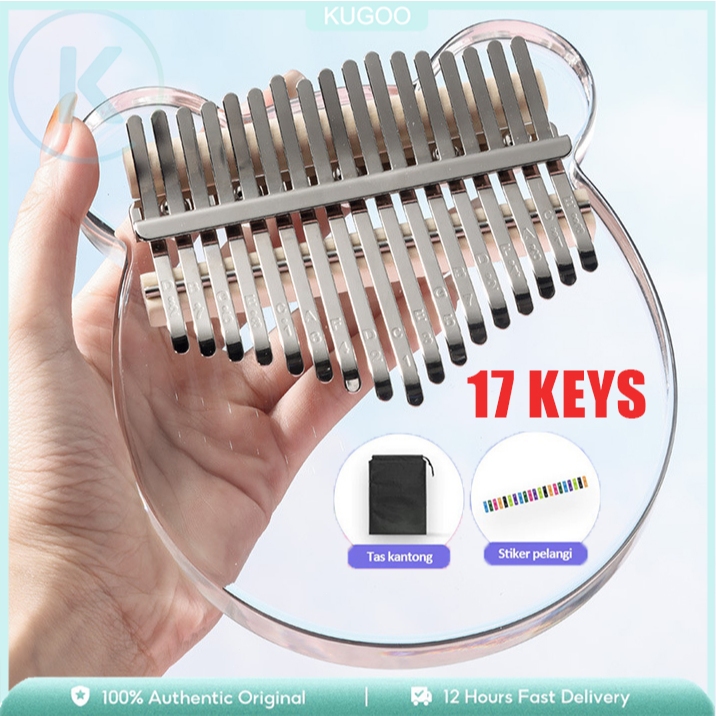 Jual KUGOO Bear Kalimba 17 Keys Acrylic Thumb Piano Kecapi Jari Kalimba ...