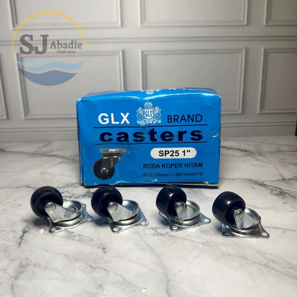Jual (4 PC) GLX Roda Koper Troli Trolley Hitam 25 30 40 50 mm | SJ ...