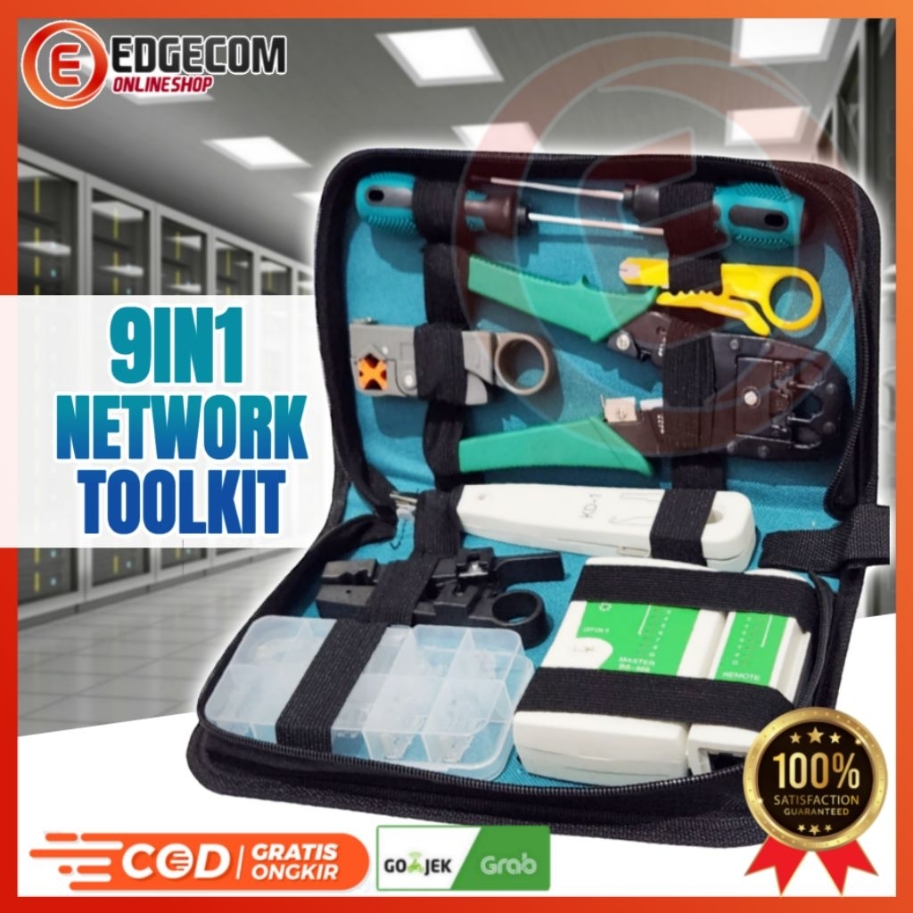 Jual TOOLKIT NETWORK REPAIRT 9IN TOOL KIT SET LAN RJ45 RJ11 TESTER ...