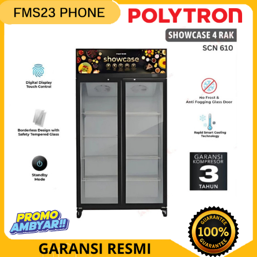 Jual SHOWCASE Polytron Showcase 2 Pintu SCN 610 586 L Garansi Resmi ...
