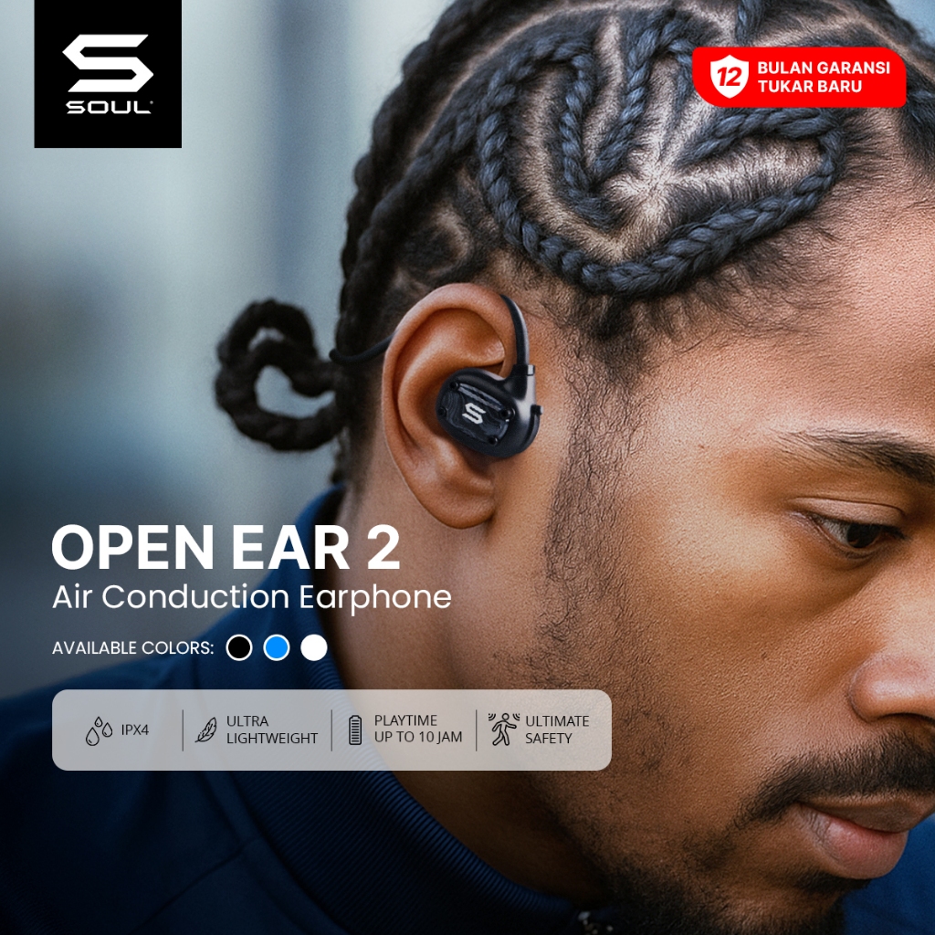 Jual SOUL Open Ear 2 Air Conduction Earphone IPX4 Lightweight Sport ...