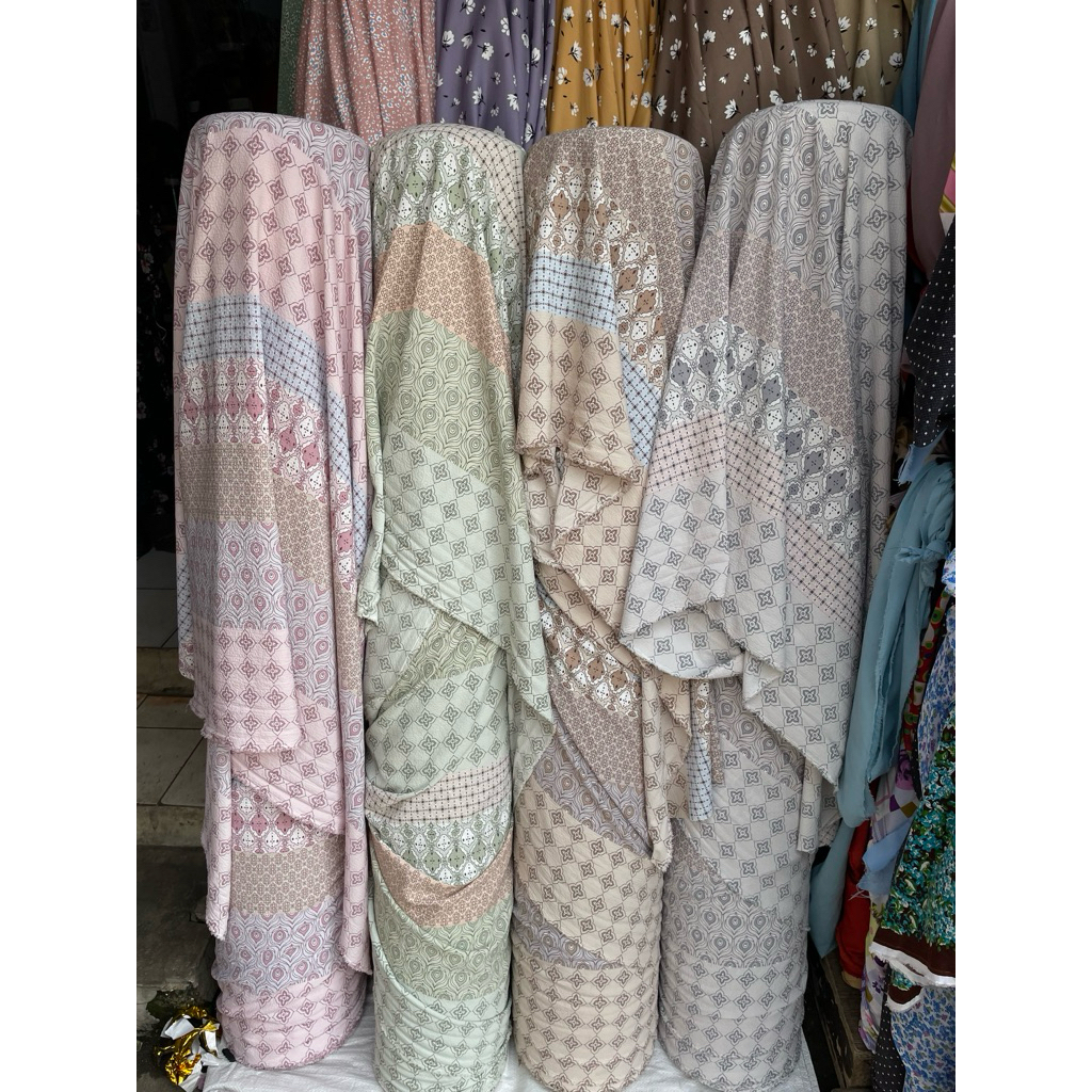 Jual Kain crinkle bubble motif etnik best seller ( harga tertera 0,5m ...