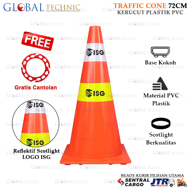 Jual Safety Traffic Cone 72CM PVC Plastic / Kerucut Lalu Lintas Plastik PVC | Shopee Indonesia