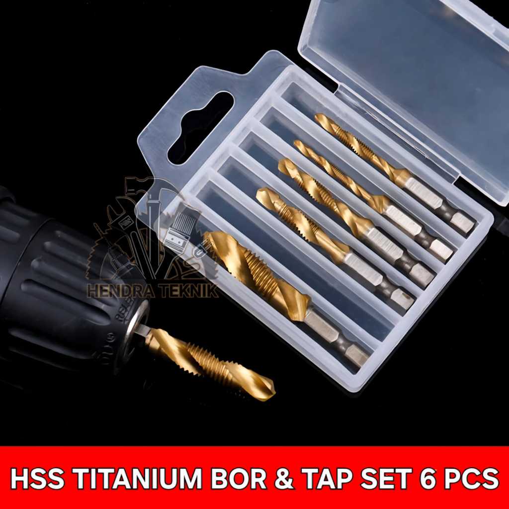 Jual Handtap set 6 pcs hand tap mesin drill & tap bor set 6pcs alat ...