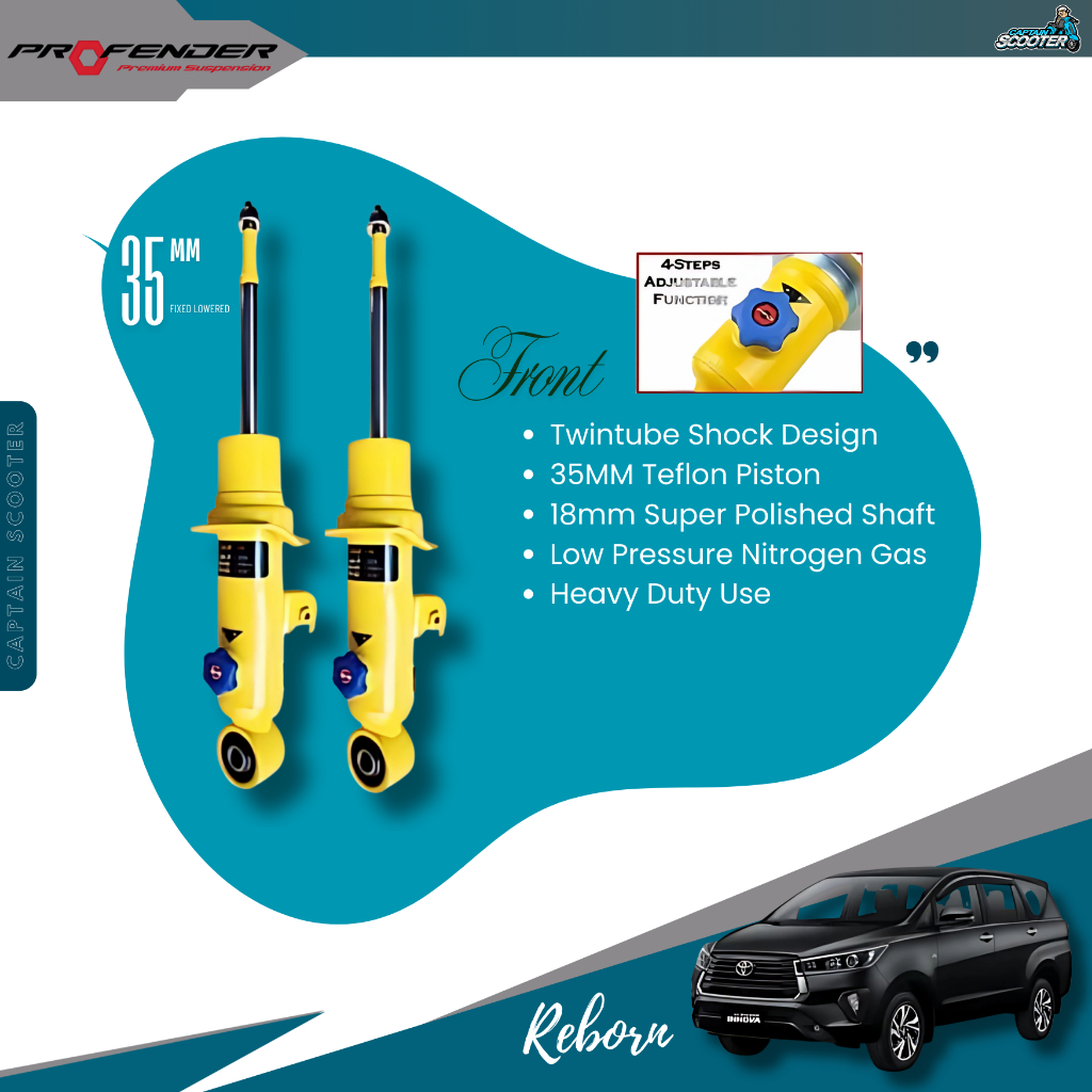 Jual PROFENDER Suspensi Shock Shockbreaker Basic Lowered Twintube 4 Steps - Toyota Innova KD GD ...