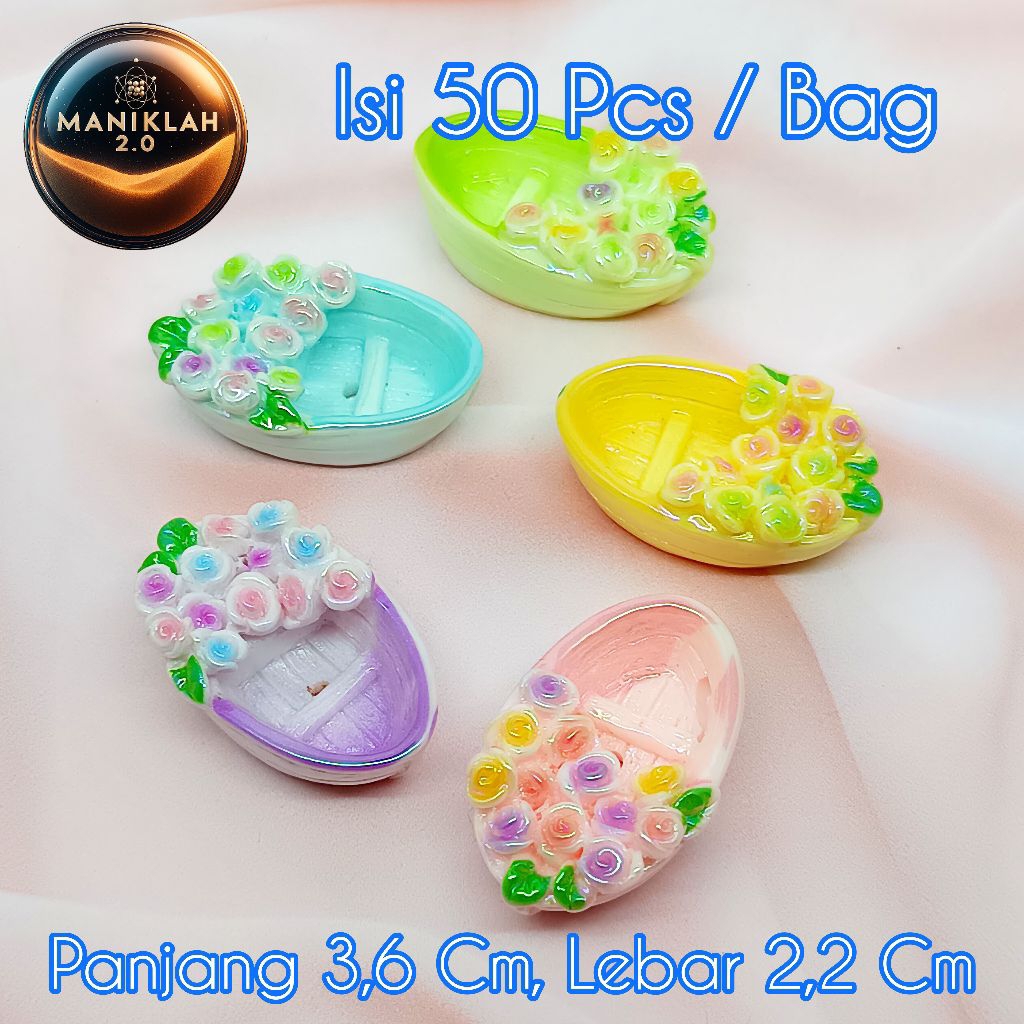 Jual Manik Bentuk Perahu Berbunga, Ukuran Lihat di Foto, Jumlah Isi ...