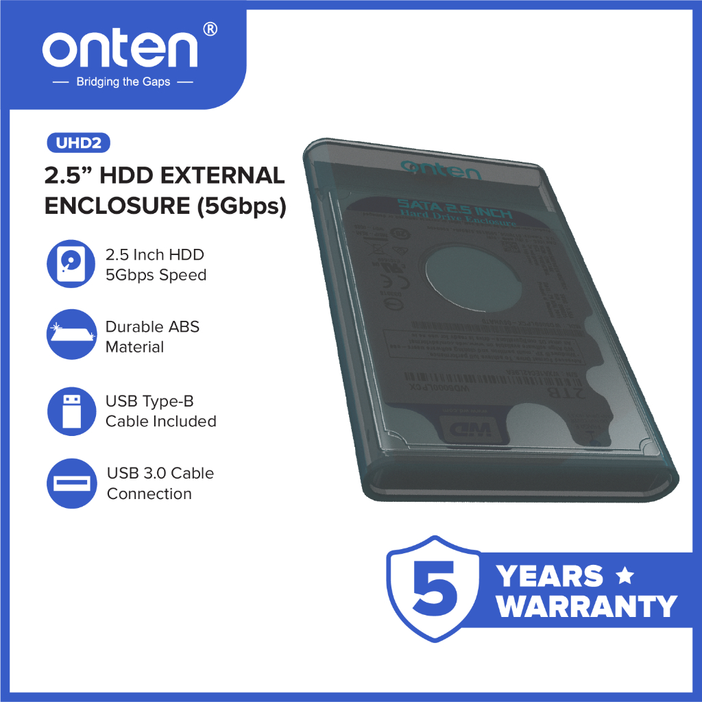 Jual Onten External Casing SATA USB V.3.0 Transparant for HDD/SDD 2.5 ...