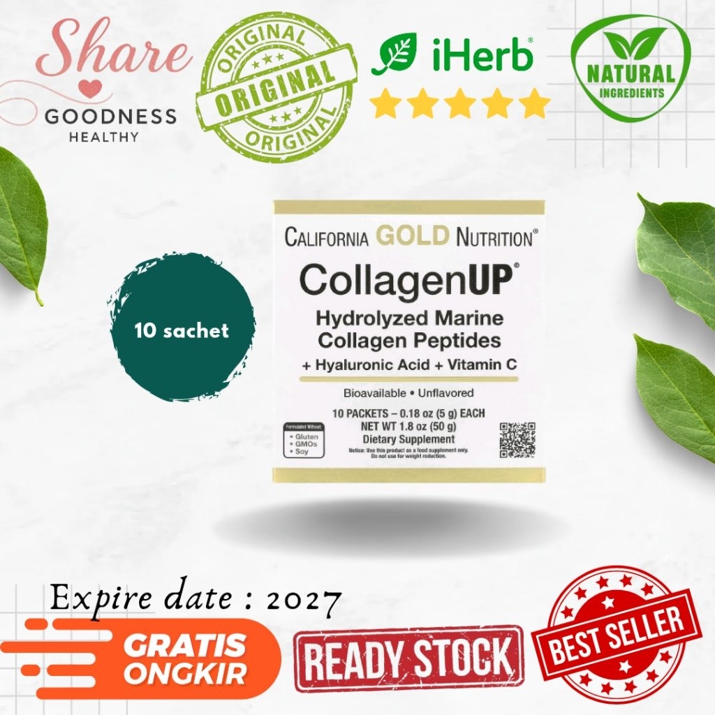 Jual California Gold Nutrition CollagenUP Peptida Collagen Unflavored ...