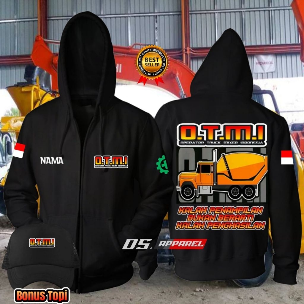 Jual HOODIE ZIPPER SLETING O.T.M.I OPERATOR TRUCK MIXER INDONESIA KALAH ...