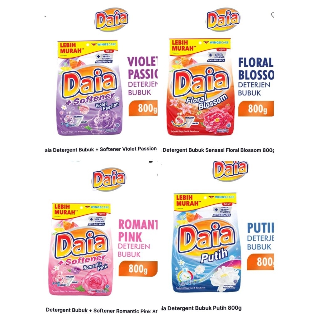 Jual DAIA detergent bubuk 800 gr | Shopee Indonesia