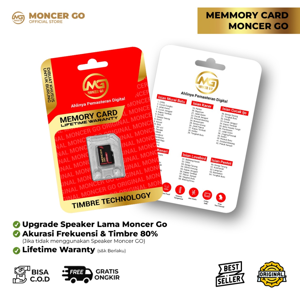 Jual New Memory Card Moncer Go Isian Jenis Suara Burung | Rekomendasi ...