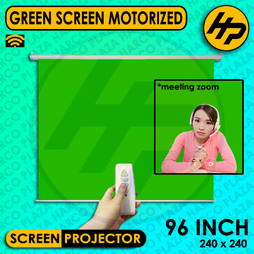 Jual Layar Green Screen Motorized 96 inch 240cm x 240cm Studio ...