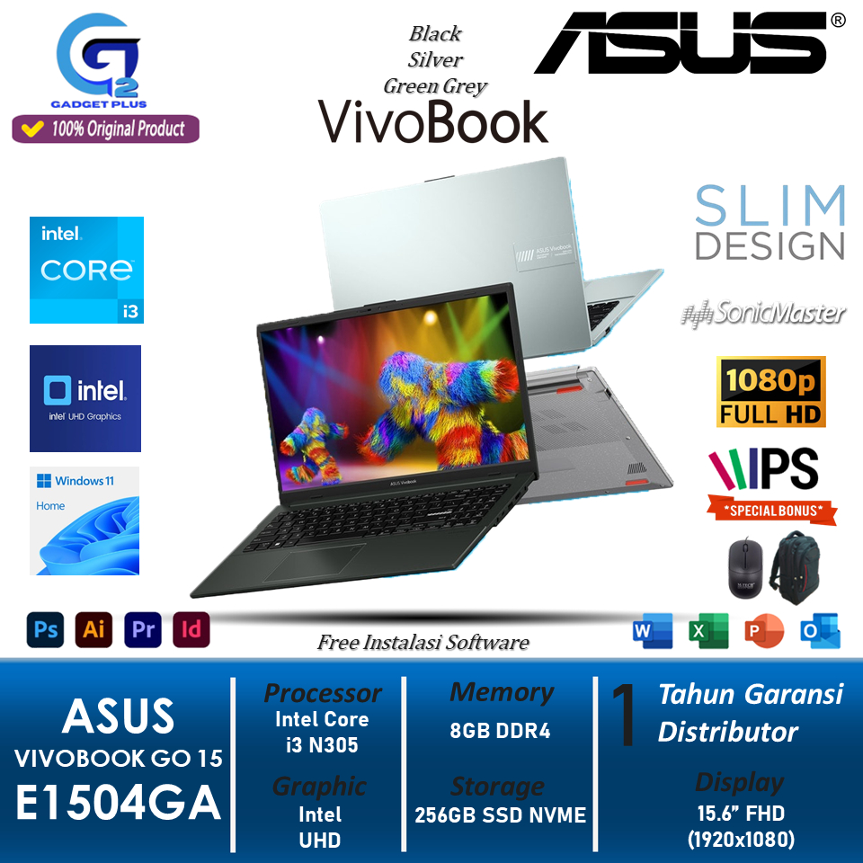 Jual Laptop Asus Vivobook Go 15 E1504GA Intel i3 N305 RAM 8GB 512GB SSD ...