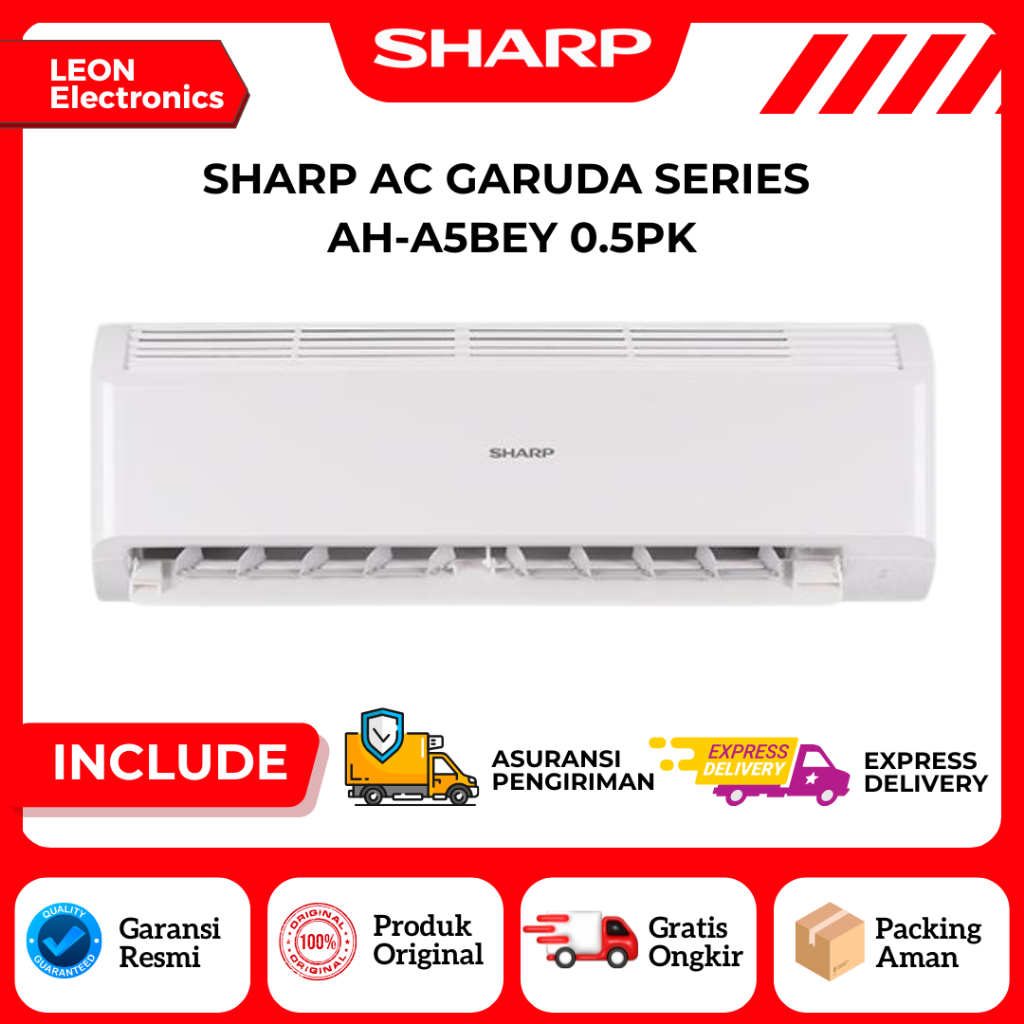 Jual AC SHARP 1/2 PK 0,5 PK AC 1/2PK Super Jet Mode 360 Watt - AH-A5BEY ...