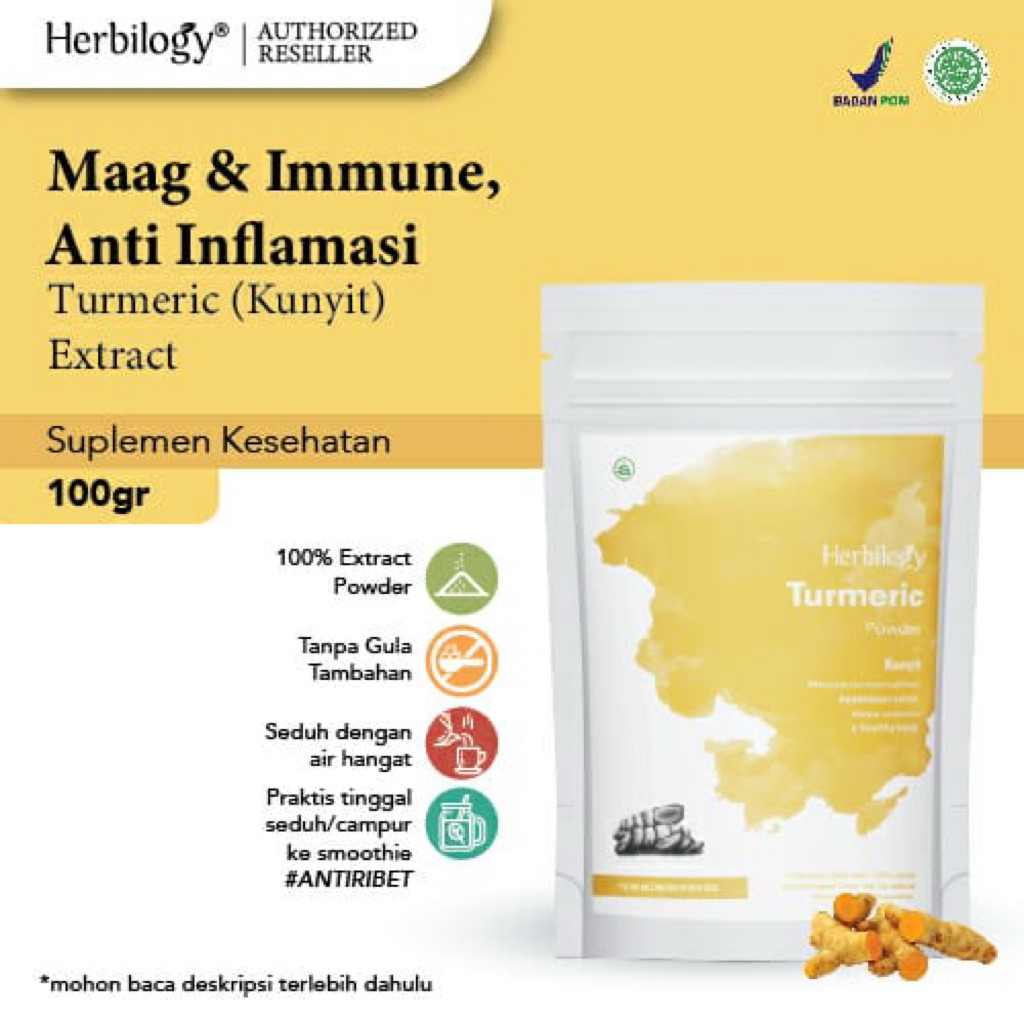 Jual Herbilogy Turmeric (kunyit) extract powder - 100gram / bubuk ...
