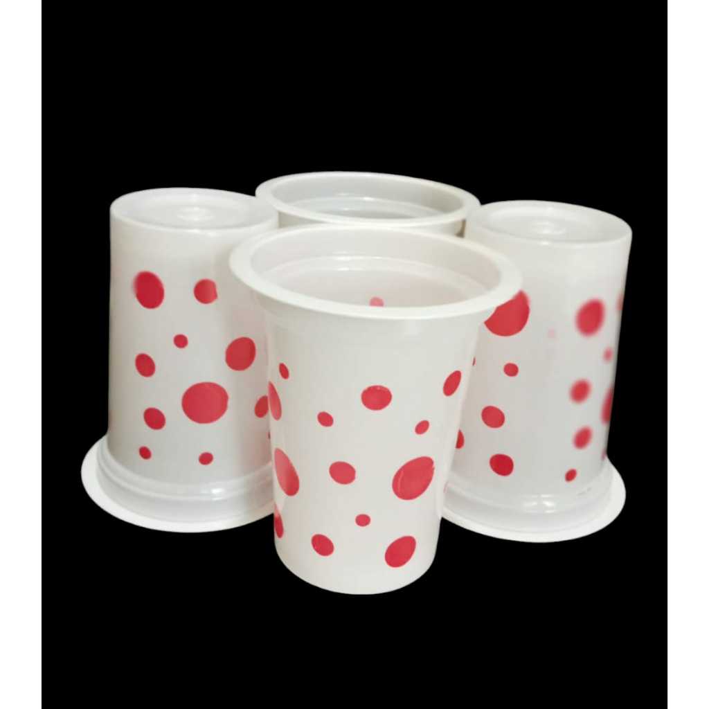 Jual 1 DUS (40 SLOP) CUP MOTIF BOLA/POLKADOT 200 ml ISI 50/SLOP ...
