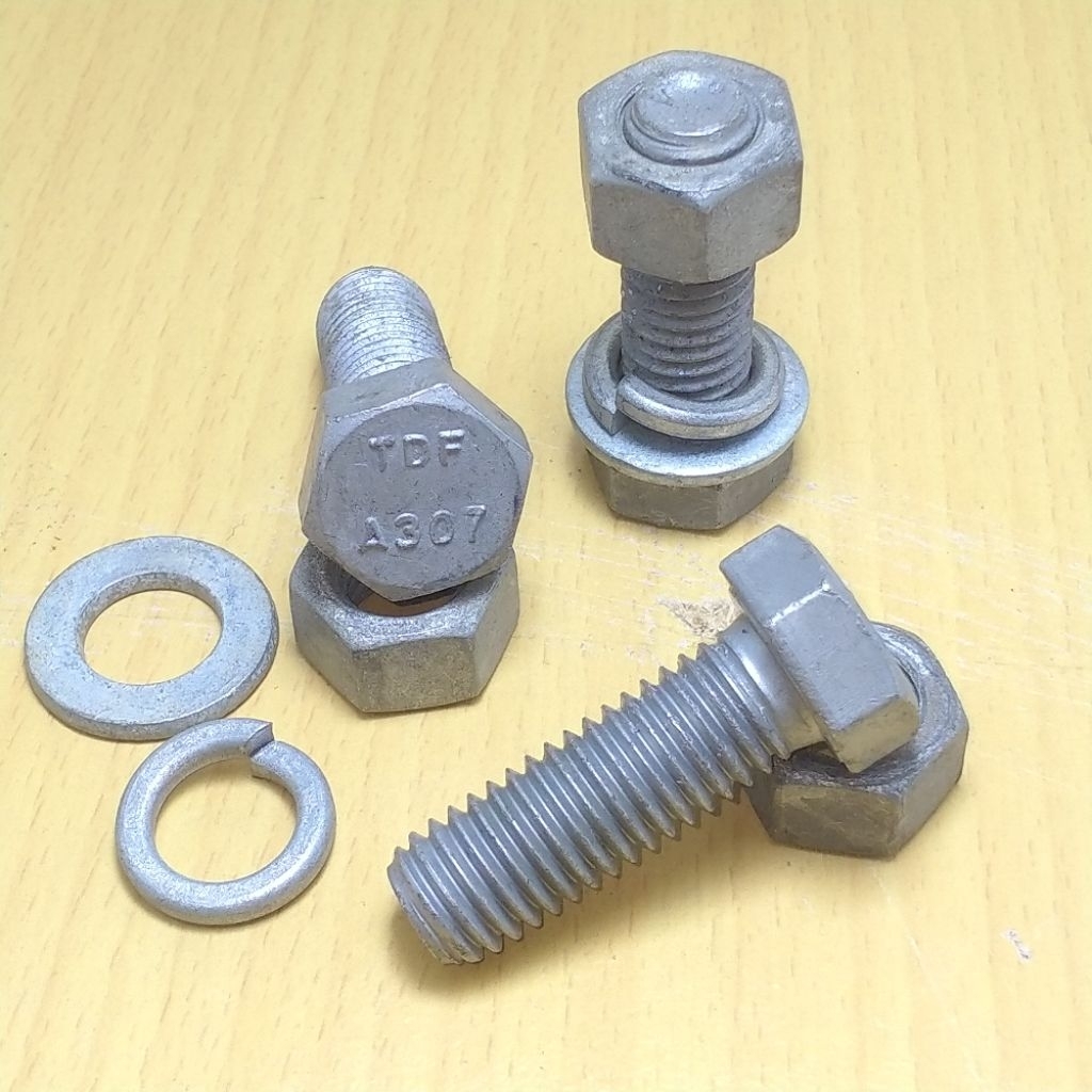 Jual baut mur hdg 1/2 G13 x1" 1/2 baja grade A307 baut mur baja ...