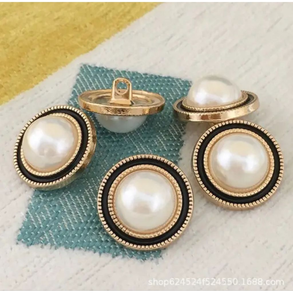 Jual (12 pcs) kancing baju jamur list hitam//uk 15 mm/24 L | Shopee ...