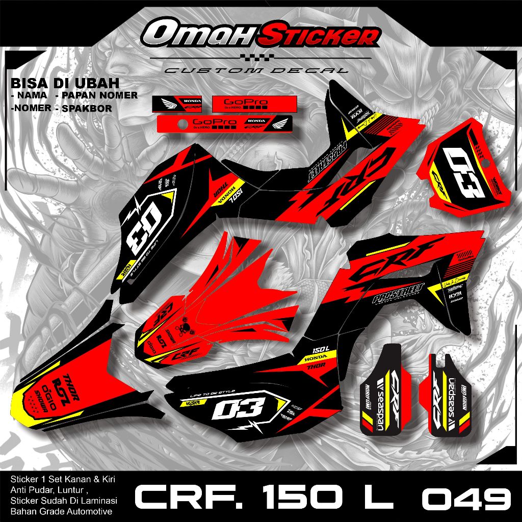 Jual decal crf 150 l full body - sticker crf 150l full body - decal crf ...