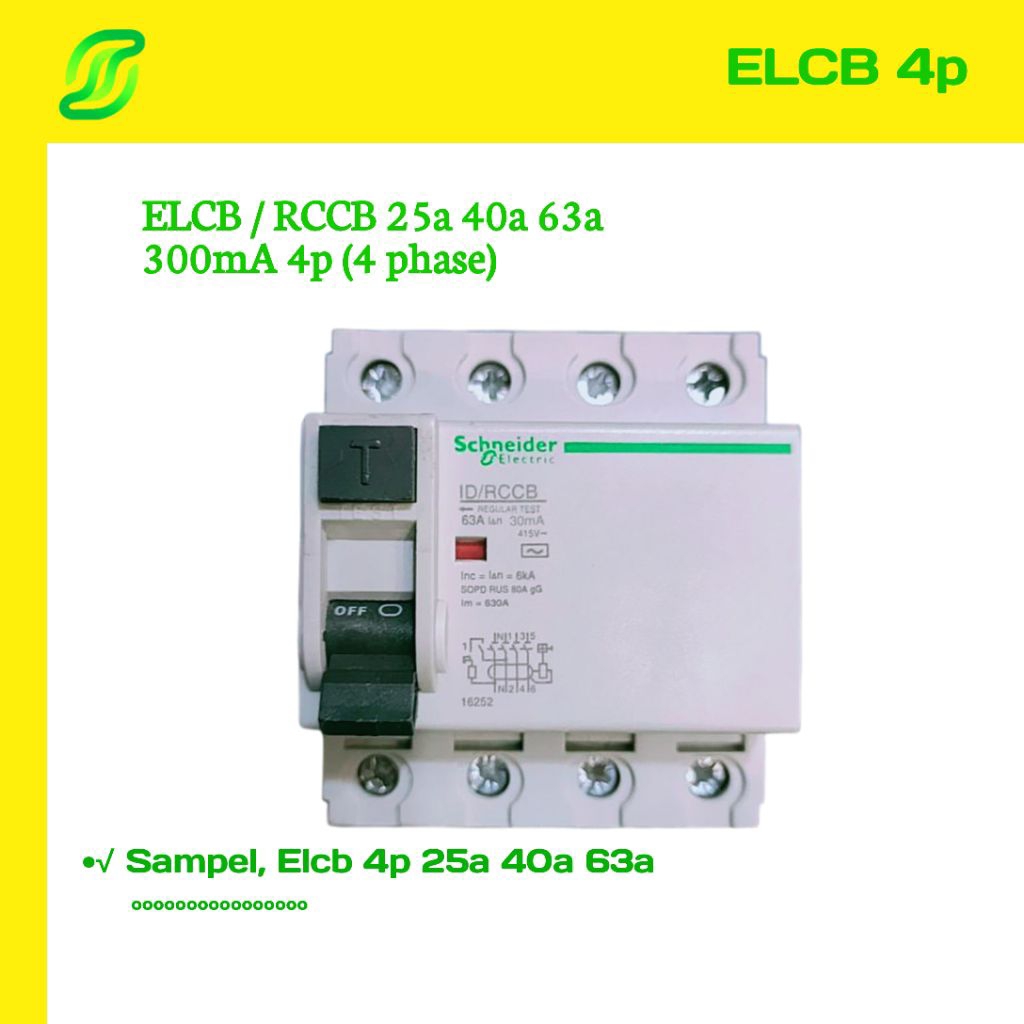 Jual ELCB RCCB 300mA 25a 40a 63a 4 phase barang second | Shopee Indonesia
