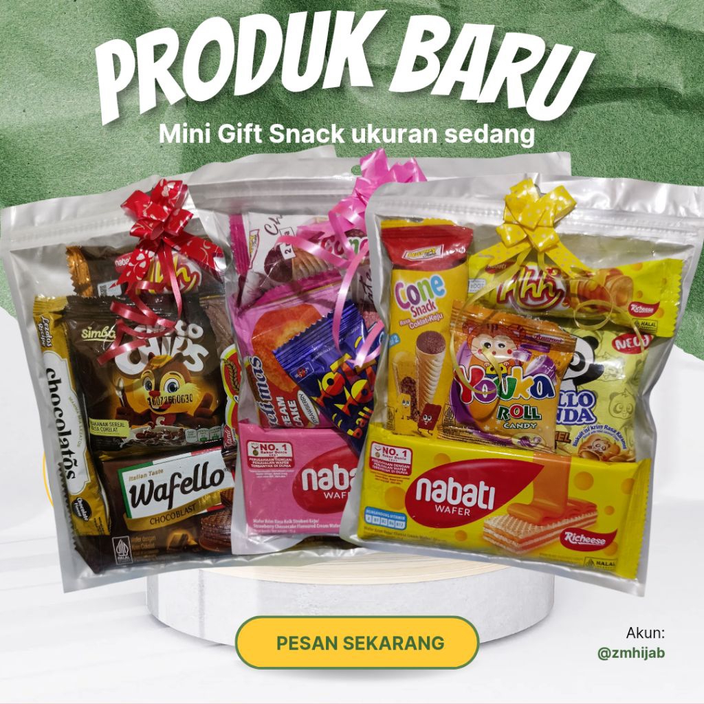 Jual (BELI 20 PCS GRATIS 1 PCS) Mini Gift Snack isi 5 ukuran sedang ...