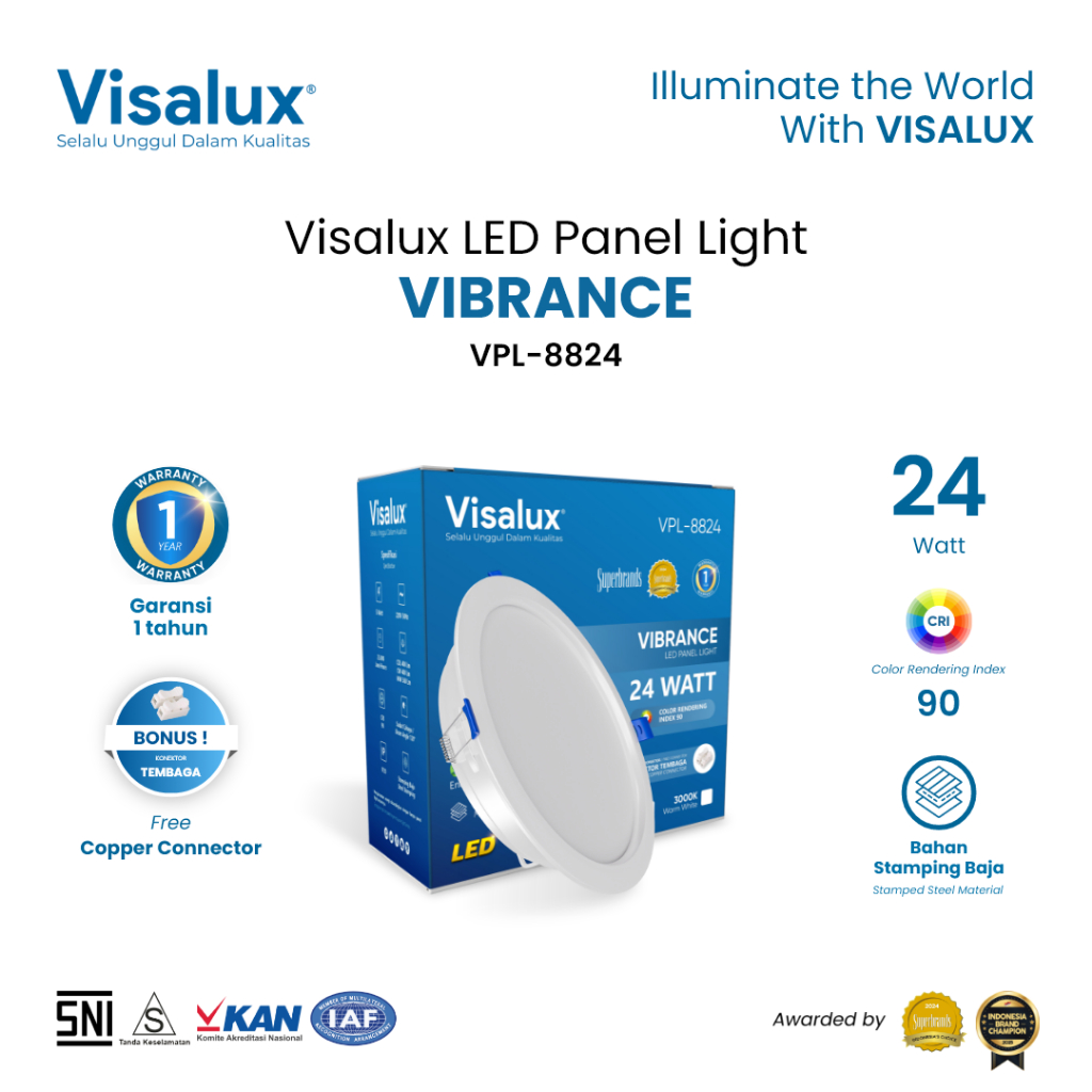 Jual Visalux Vibrance LED Panel Light Lampu Plafon Rumah Downlight 24W ...