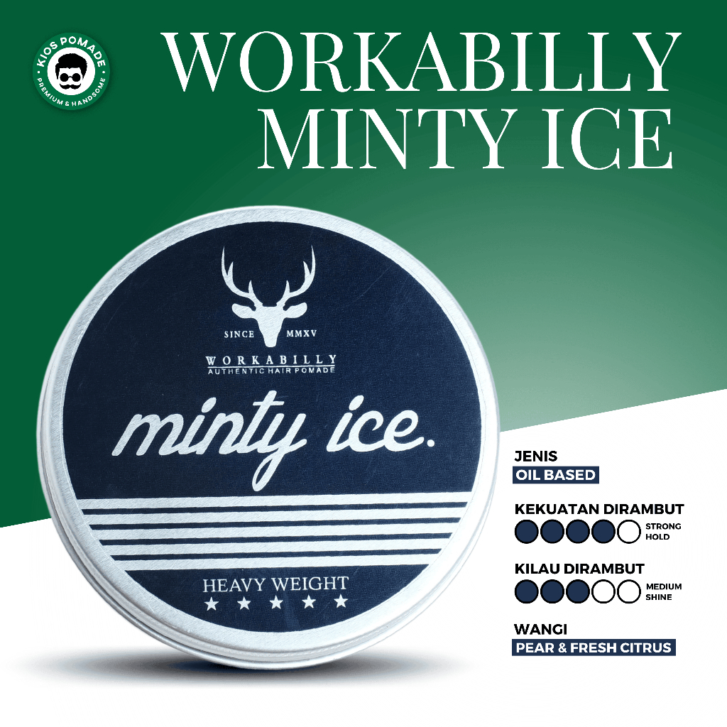 Jual Pomade Workabilly Minty Ice Oil Based – Minyak Rambut Pria Strong ...