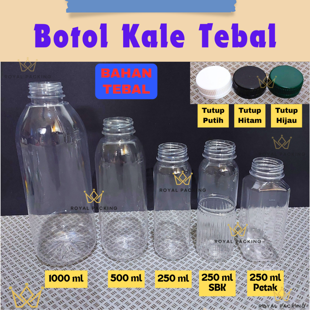 Jual [RP] BOTOL KALE BAHAN TEBAL 250 ML 500 ML 1000 ML TRANSPRANT ...