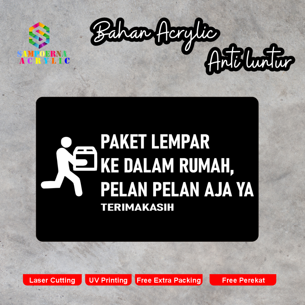 Jual sign akrilik paket lempar pelan pelan | Shopee Indonesia