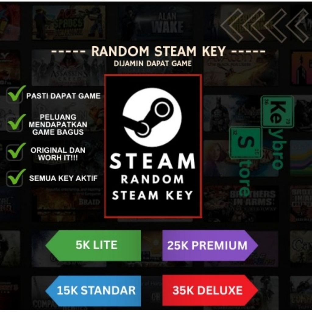 Jual Gacha Stim Key Random - Dijamin Dapat Game | PC/LAPTOP | Shopee ...