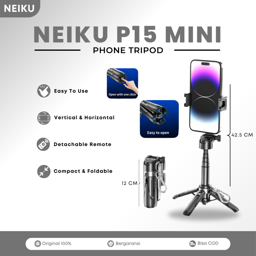Jual NEIKU P15 MINI 3 IN 1 TRIPOD TONGSIS HOLDER HP UNIVERSAL DENGAN ...