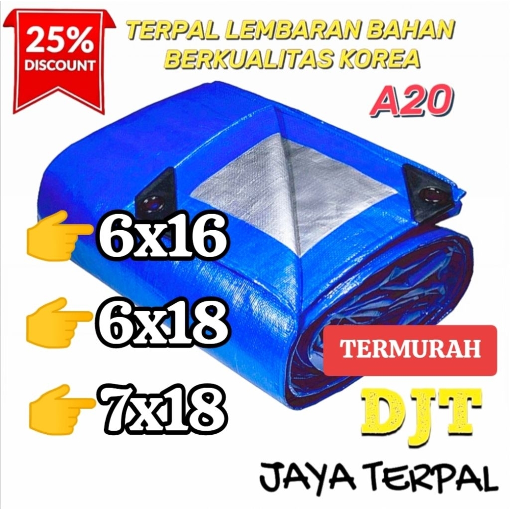 Jual TERPAL KOREA 6x16 6x18 7x18 BIRU SILVER+UV BAHAN BERKUALITAS KOREA ...
