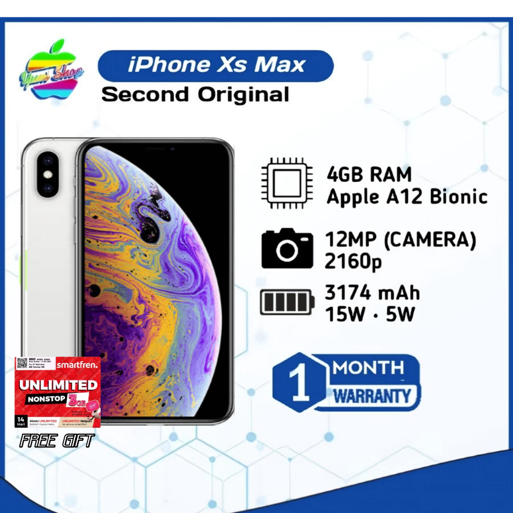 Jual IPHONE XS MAX 64GB 256GB SECOND ORIGINAL | Shopee Indonesia