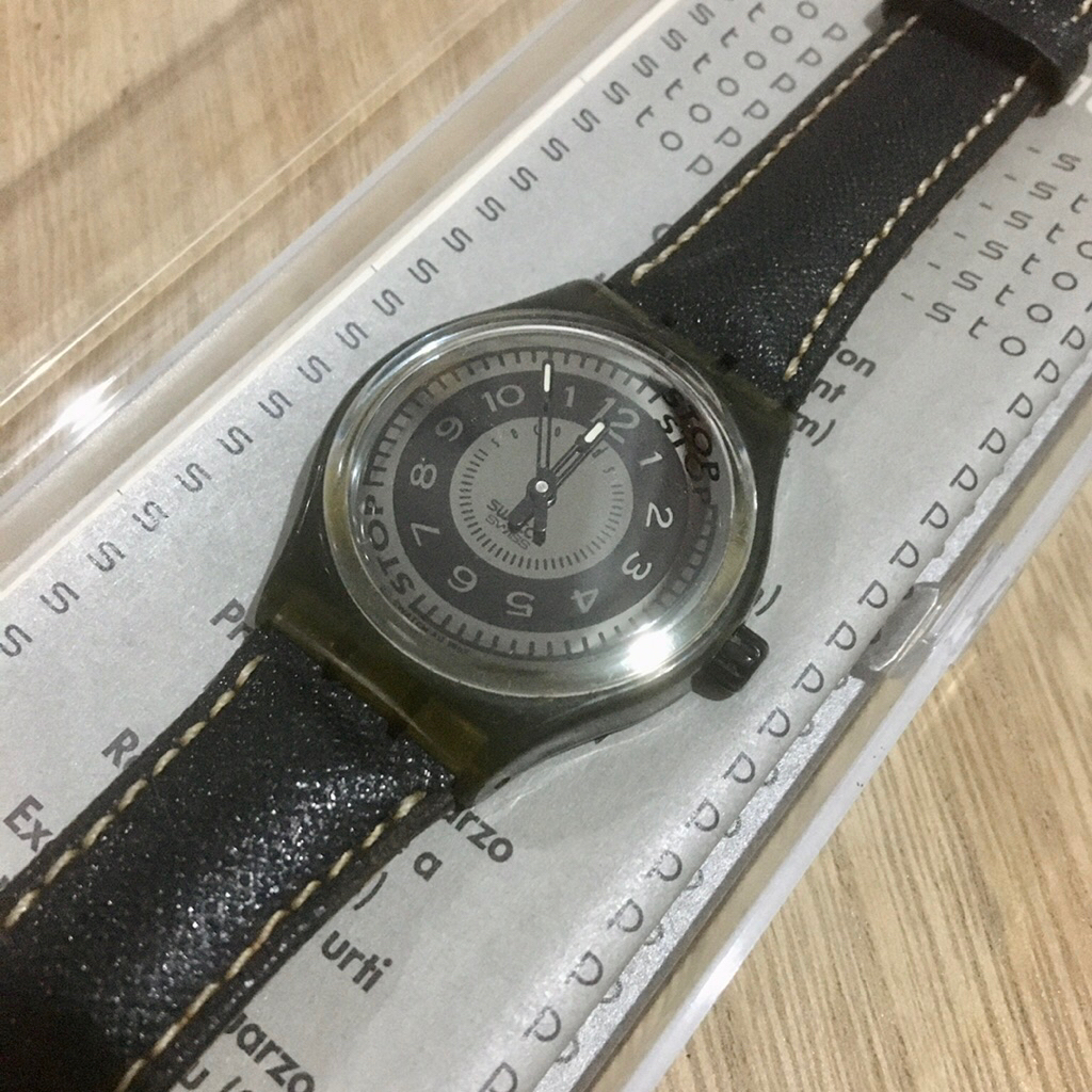 Jual Swatch Stopwatch “Black Deco” SSM101 | Shopee Indonesia