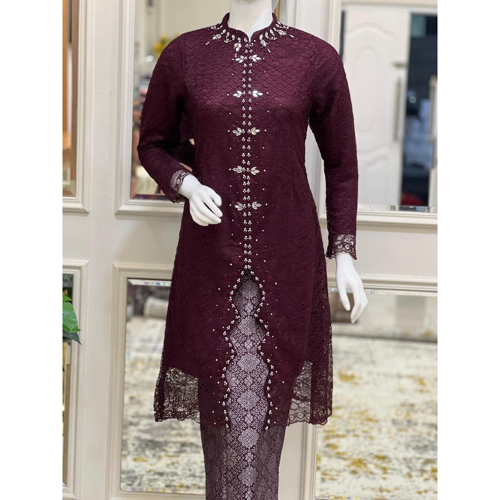 Jual HN MODE - Setelan kebaya tunik brukat ziq zaq dengan payet ...