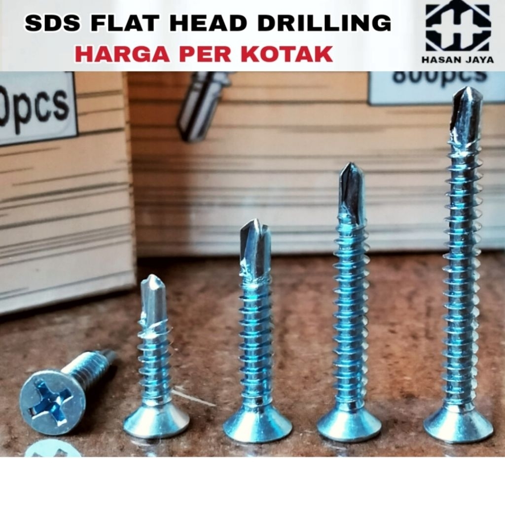 Jual 1KOTAK Sekrup Skrup Roofing SDS FH 8x25 / 8x32 Sekrup Baja Ringan ...