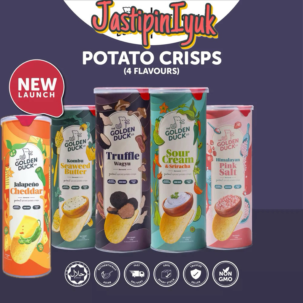 Jual [READY 8 September 2025] The Golden Duck Gourmet Kerepek Kentang ...