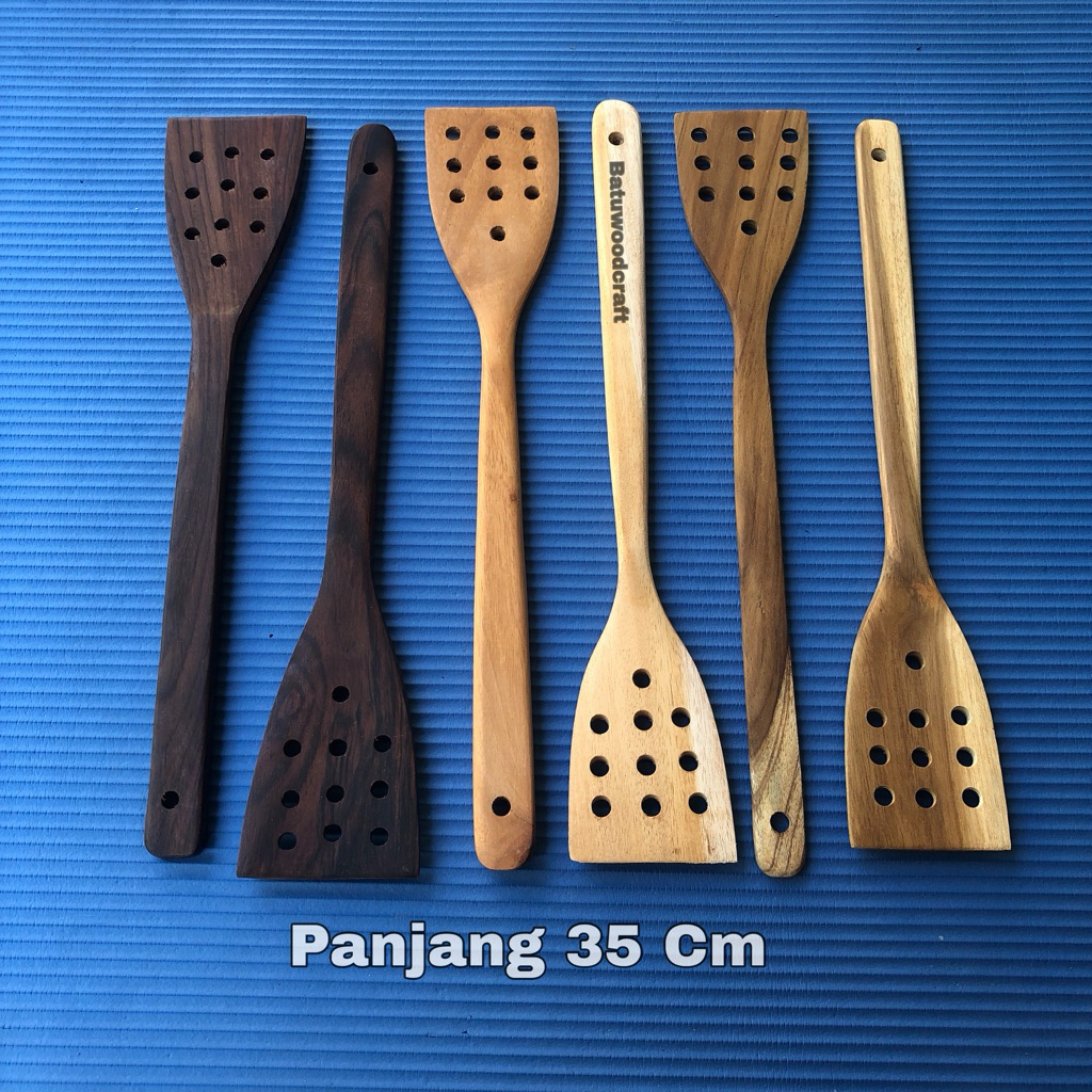 Jual Centong Sutil Kayu Spatula Sutil Lubang Kayu Sonokeling Mahoni ...