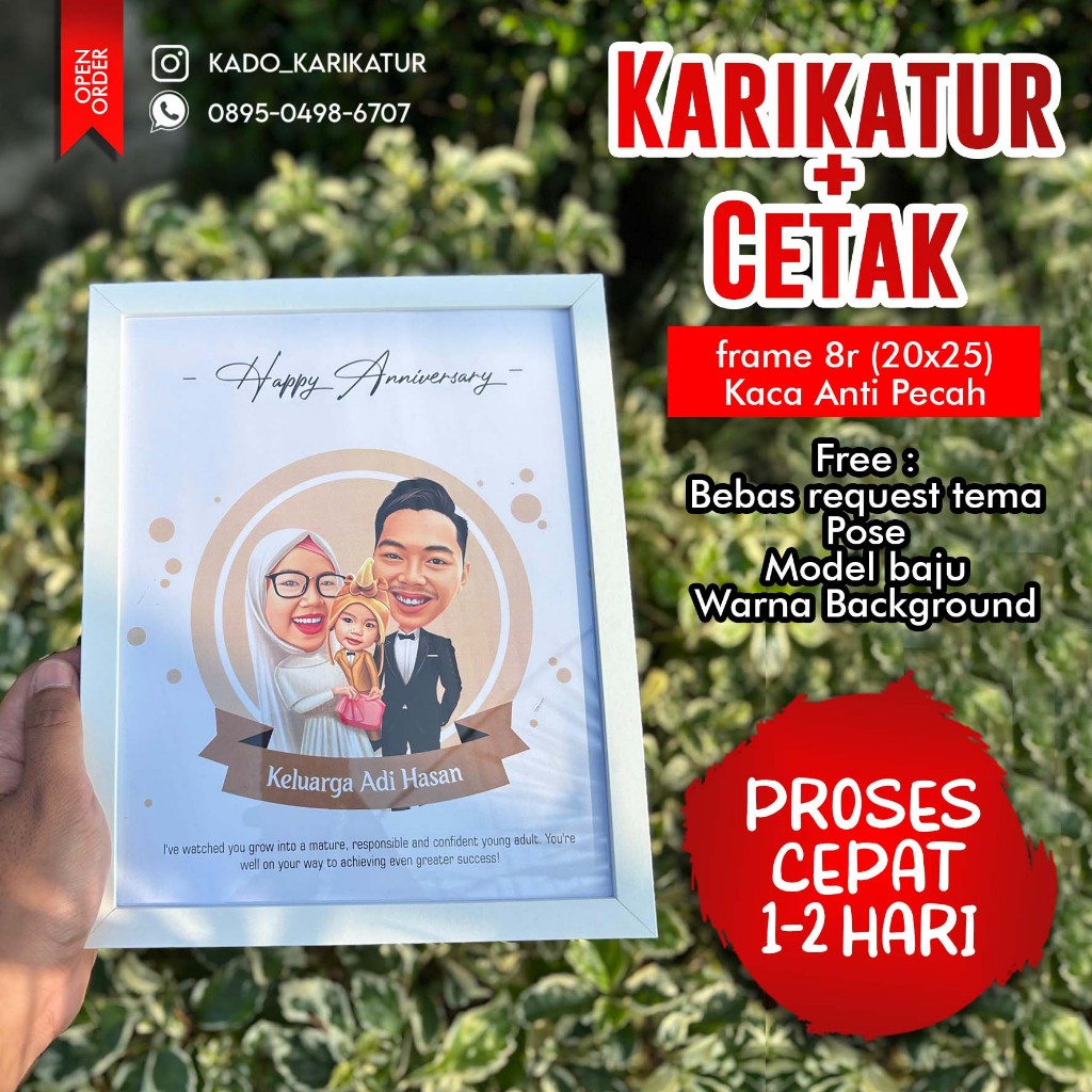 Jual KARIKATUR CUSTOM CETAK FRAME KACA AKRILIK | Shopee Indonesia