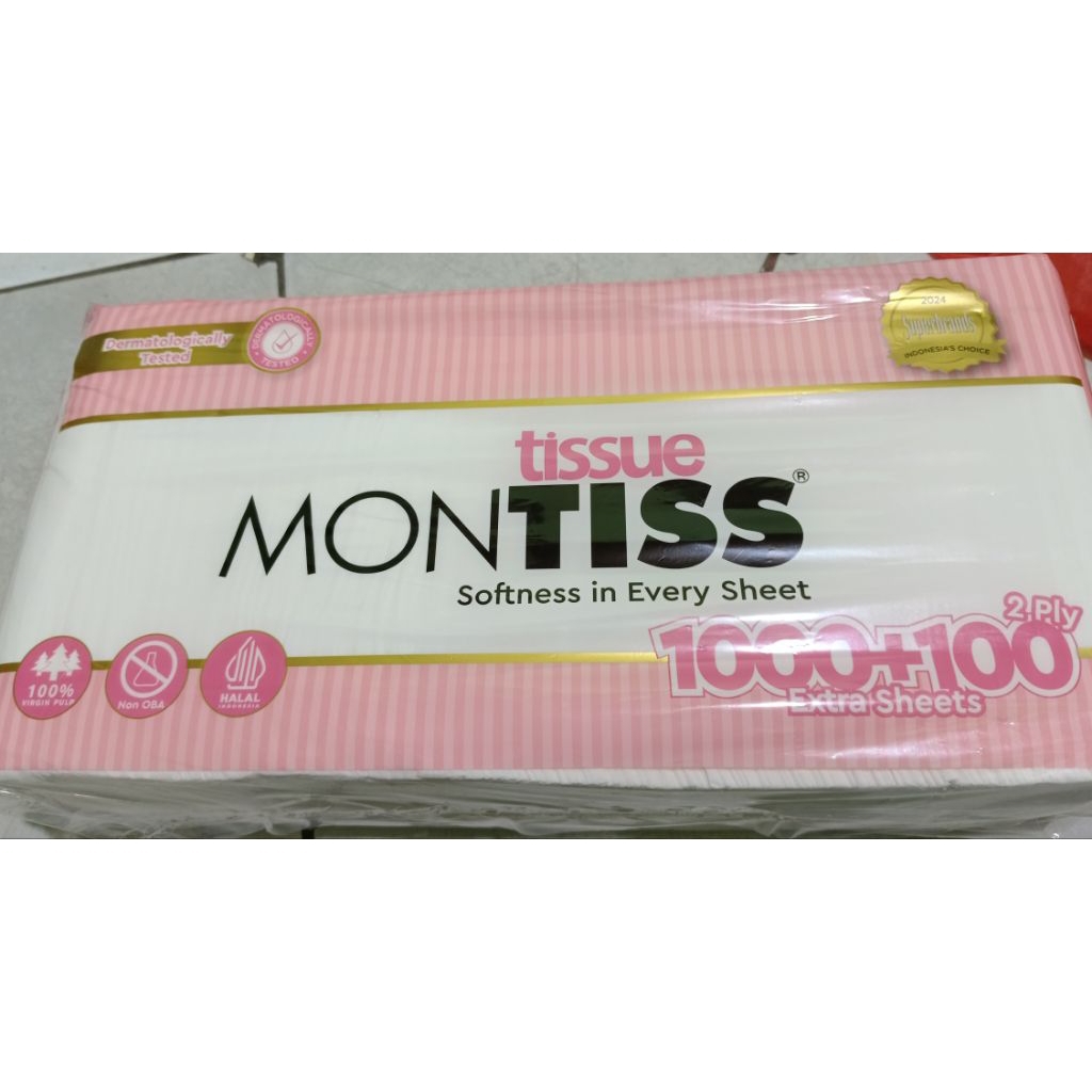 Jual Montiss Facial Tissue 1100 Sheets - 2 ply (1 pack) | Shopee Indonesia