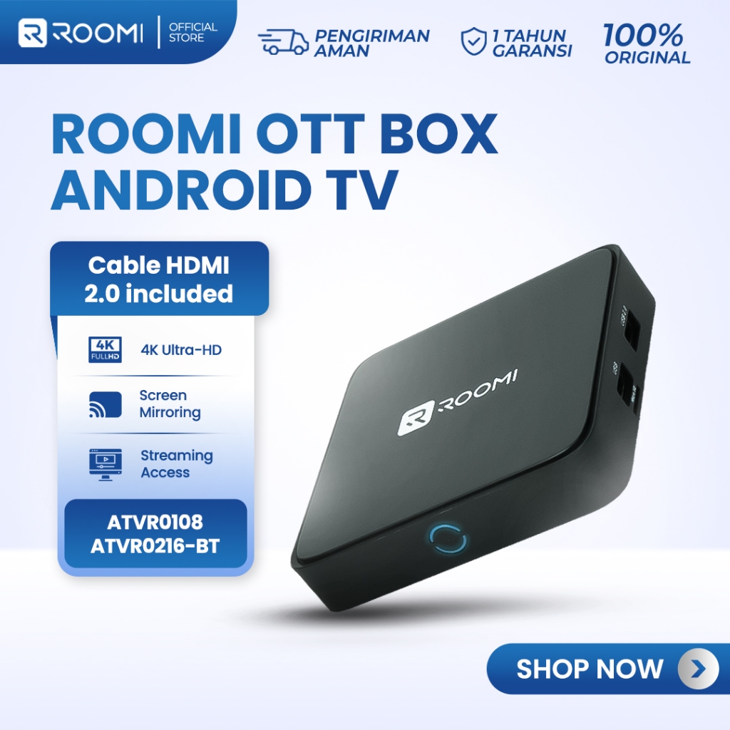 Jual ROOMI Android Box 4K RAM 2GB ROM 16GB Bluetooh - Android 13 - OTT ...