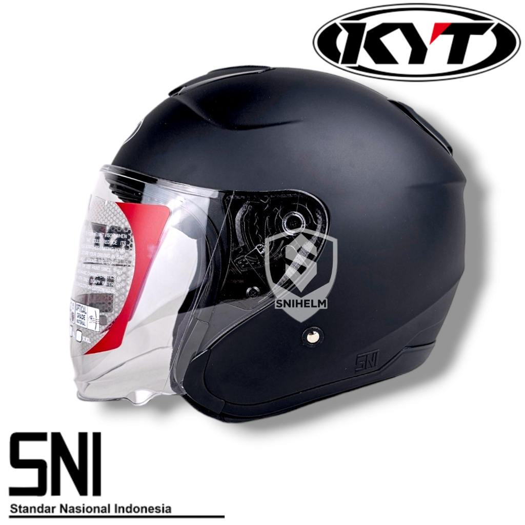 Jual HELM KYT KYOTO 100% ORIGINAL | HELM KYOTO HALF FACE SOLID BLACK ...