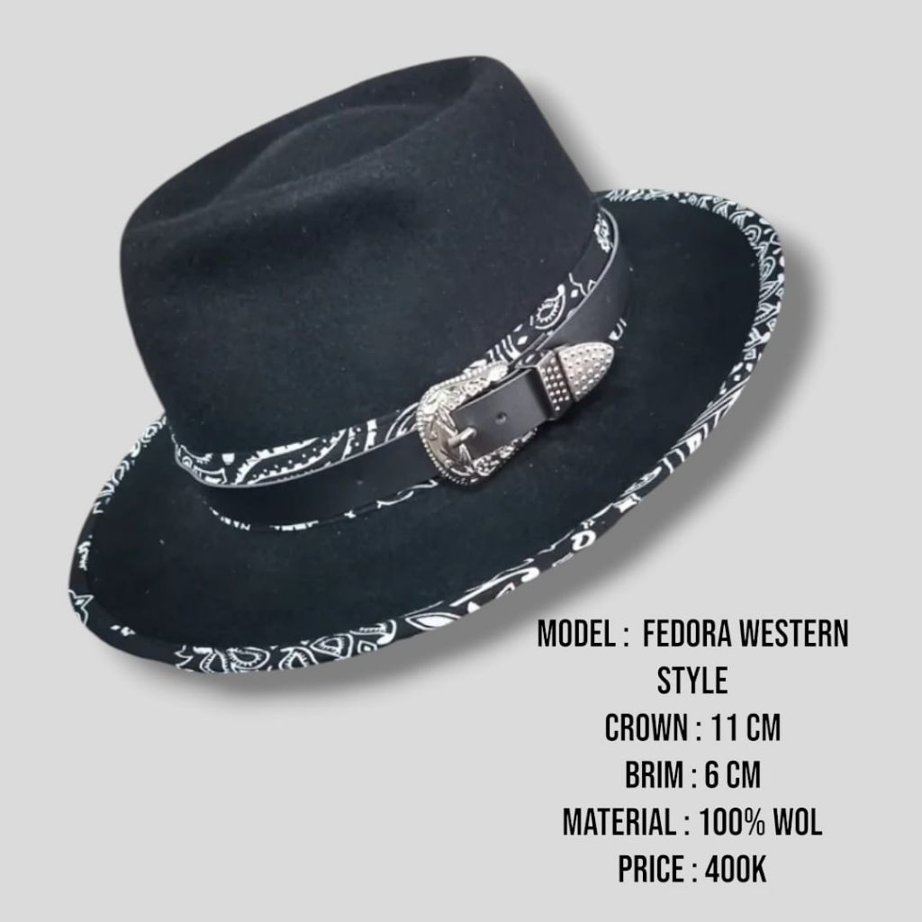 Jual Fedora western style | Shopee Indonesia